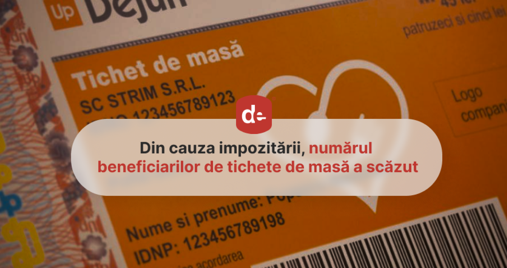 Studiu: Din cauza impozitării, numărul beneficiarilor de tichete de masă a scăzut cu 40 la sută
